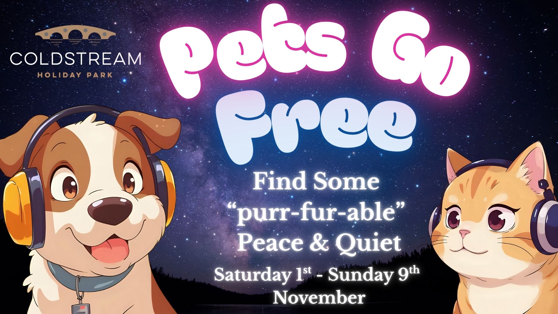 Pets Go Free - Bonfire Week - Coldstream Holiday Park
